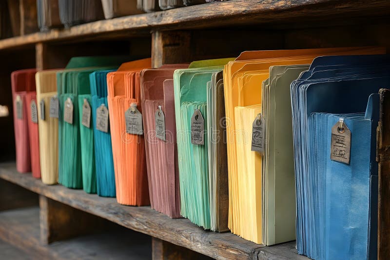 Colorful Archive Stacks stock illustration. Illustration of data ...