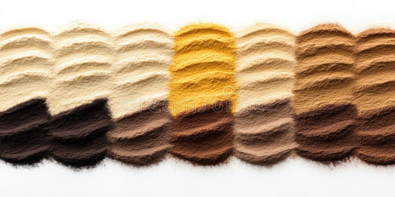 Colorful Sand Patterns with Shades of Brown and Yellow in Rows Stock ...