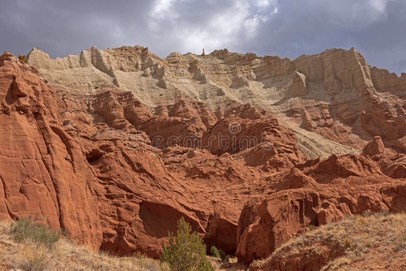 Colorful Sandstone Cliffs in a Remote Canyon Stock Image - Image of ...