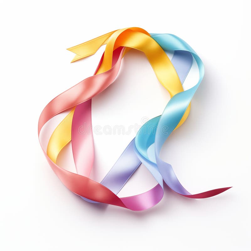 Colorful Satin Ribbons on White BackgroundColorful Satin Ribbons on ...