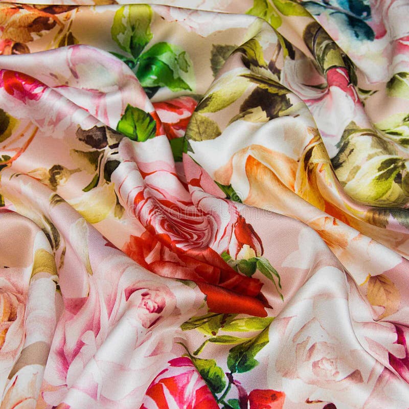 Colorful silk fabric stock image. Image of pattern, manufacture - 185363081
