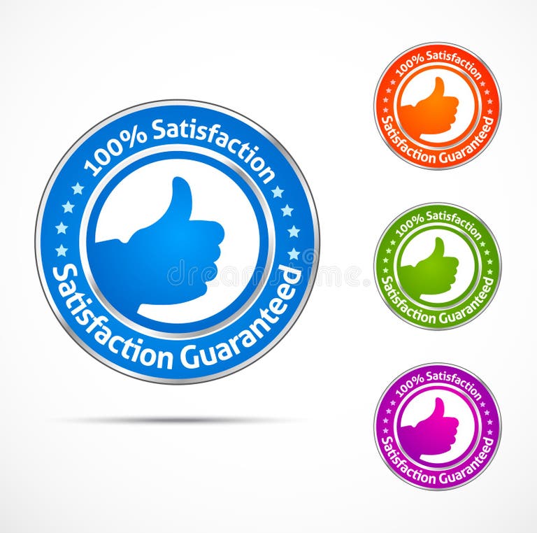 Colorful Satisfaction Guaranteed Buttons Stock Vector - Illustration of ...