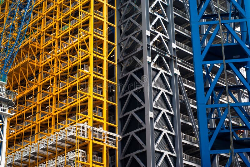 Colorful Scaffolding at Tower Build Stock Photo - Image of city ...