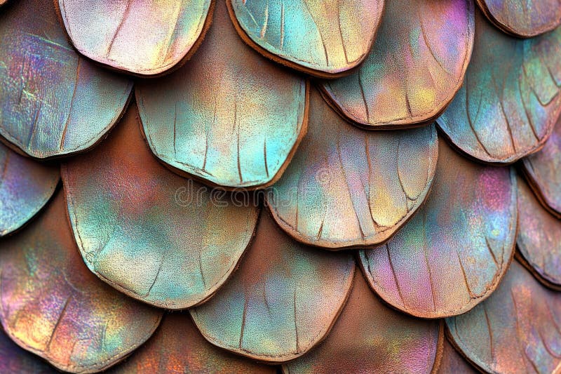 Colorful Scales or Leaves with a Textured Surface. Stock Image - Image ...