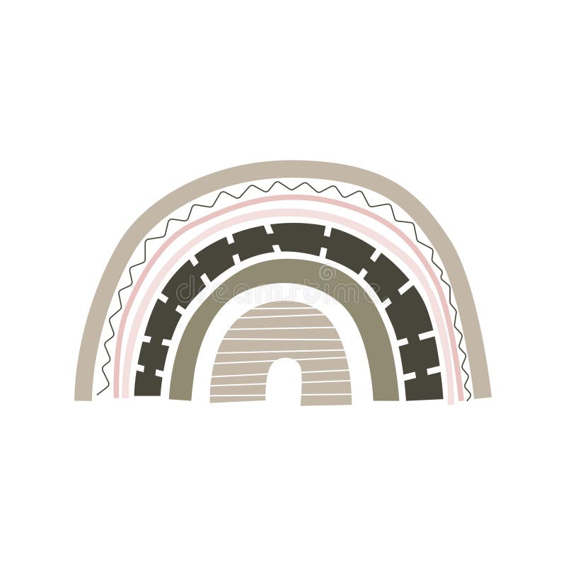 Colorful Scandinavian Rainbow Background Illustration Template Stock ...