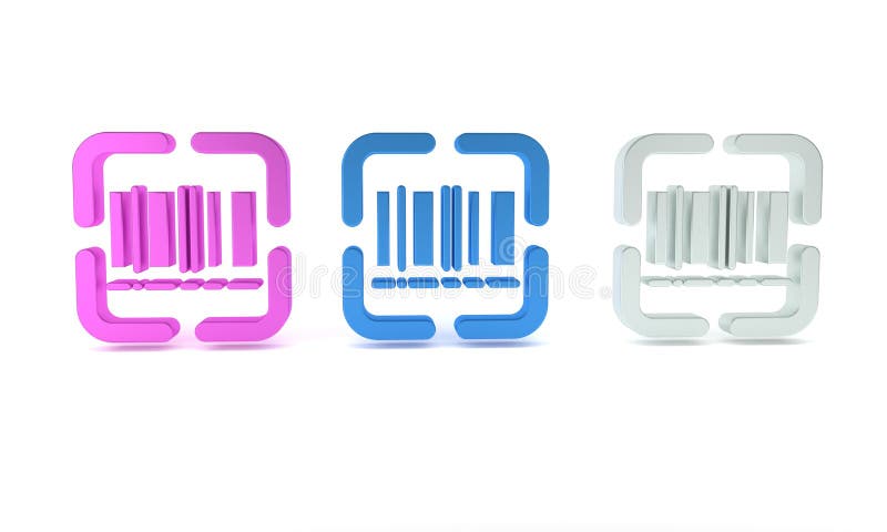 Colorful Scanner Scanning Bar Code Icon Isolated on White Background ...