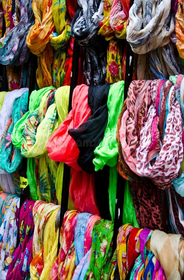 Colorful scarfs stock image. Image of colour, fabric - 35066763