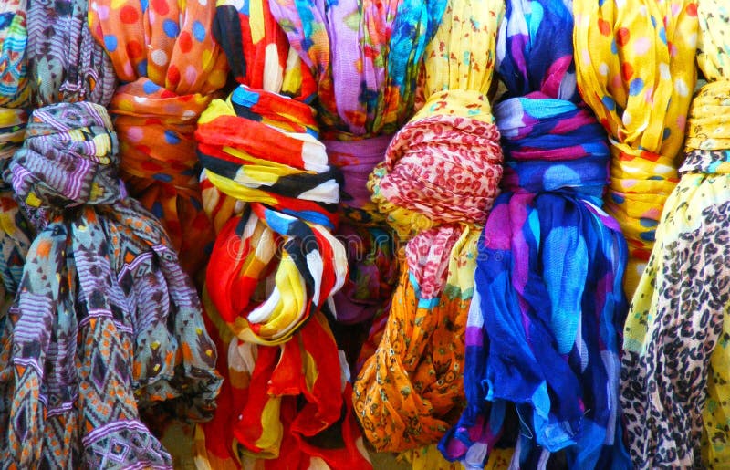 Colorful scarves stock image. Image of clothes, fashion - 65568193