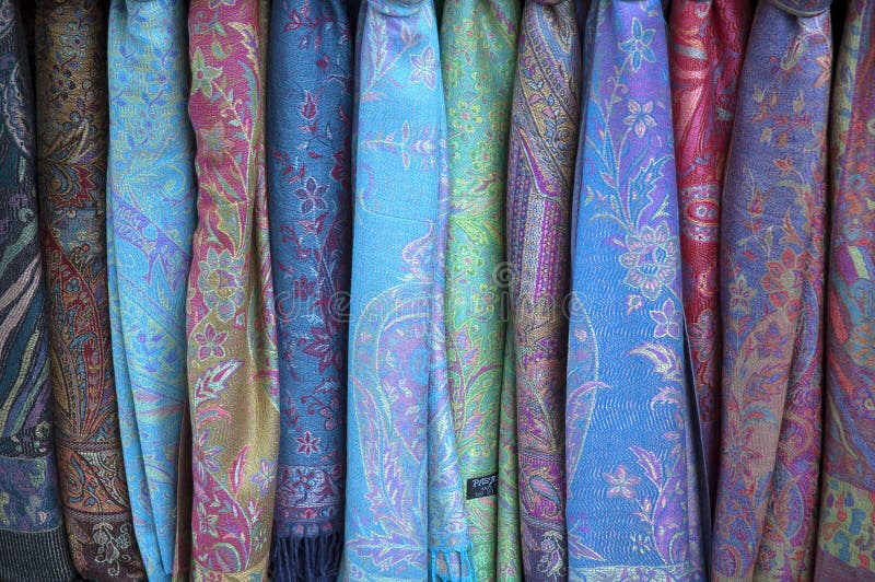 Colorful scarves stock image. Image of embroidered, cotton - 33730201