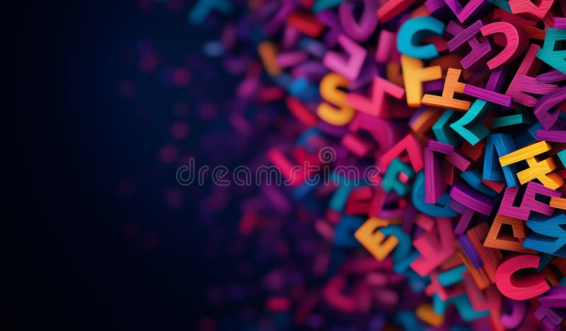 Colorful Scattered Letters Create a Vivid Background Symbolizing ...
