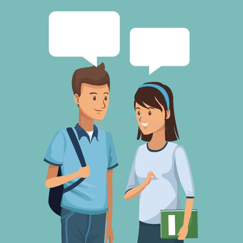 Colorful Scene Half Body Group Students Talking with Dialog Boxes Stock ... Colorful Scene Half Body Group Students Talking with Dialog Boxes Stock ...