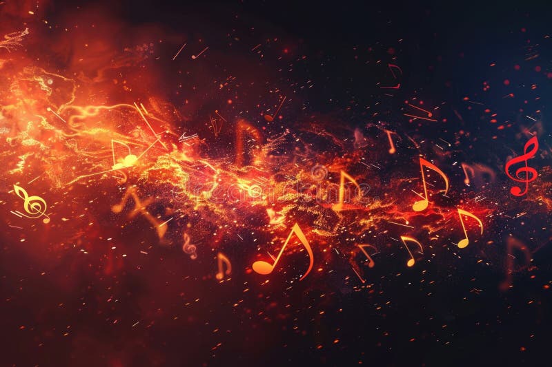 Colorful Scene Musical Notes Floating Mid Air Stock Photos - Free ...