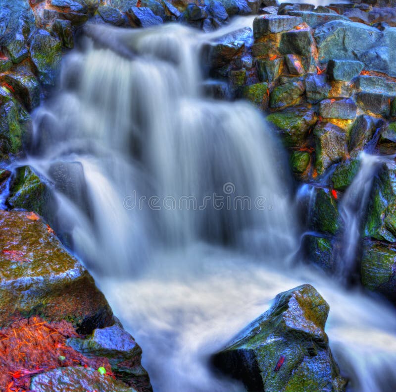 Colorful Scenic Waterfall in HDR Stock Photo - Image of natural ...