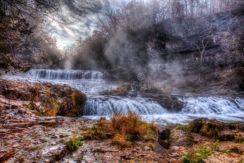 Colorful Scenic Waterfall in HDR Stock Image - Image of states, scenery ...