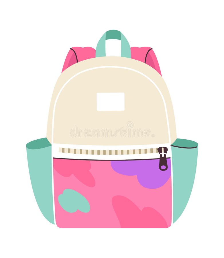 Colorful School Bag Flat Icon Trendy Backpack for Children Stock Vector ...