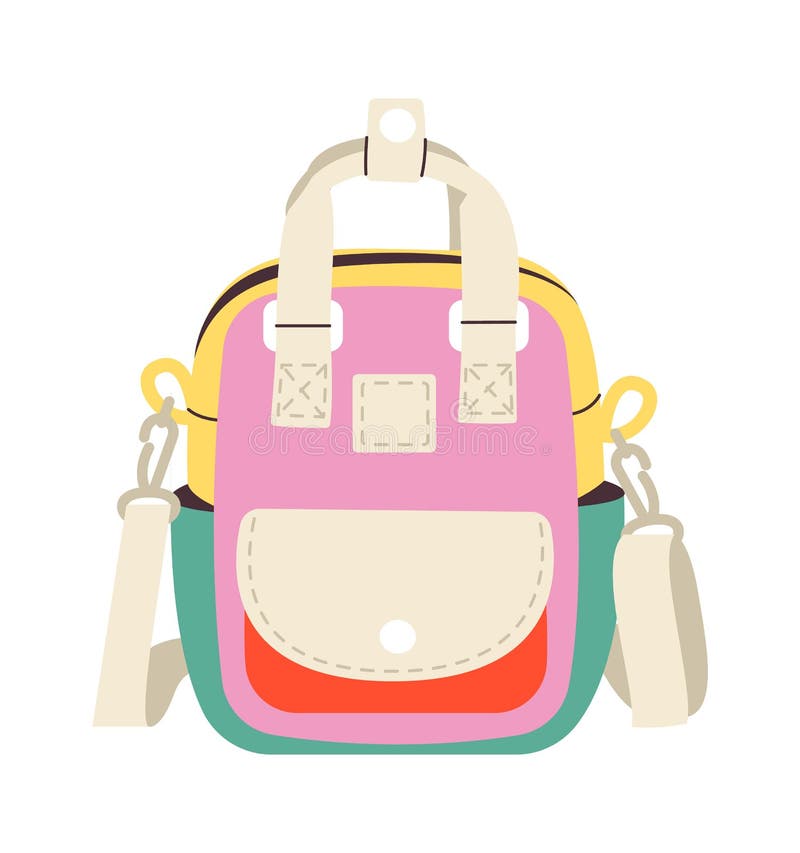 Colorful School Bag Flat Icon Trendy Backpack for Children Stock Vector ...