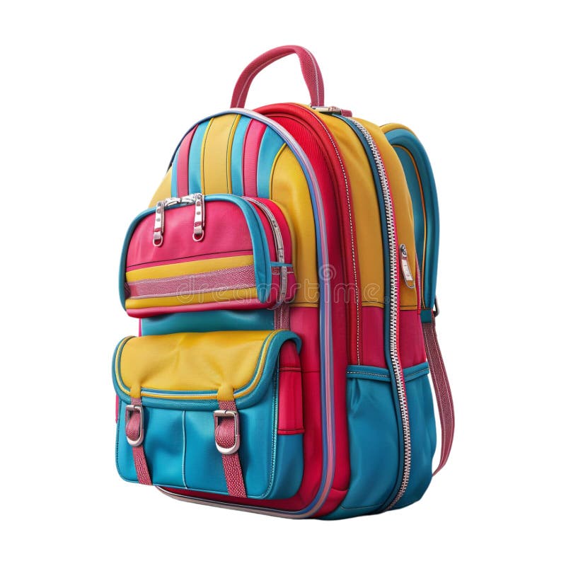 Colorful School Bag of Student on Transparent Background - Ai Generated ...