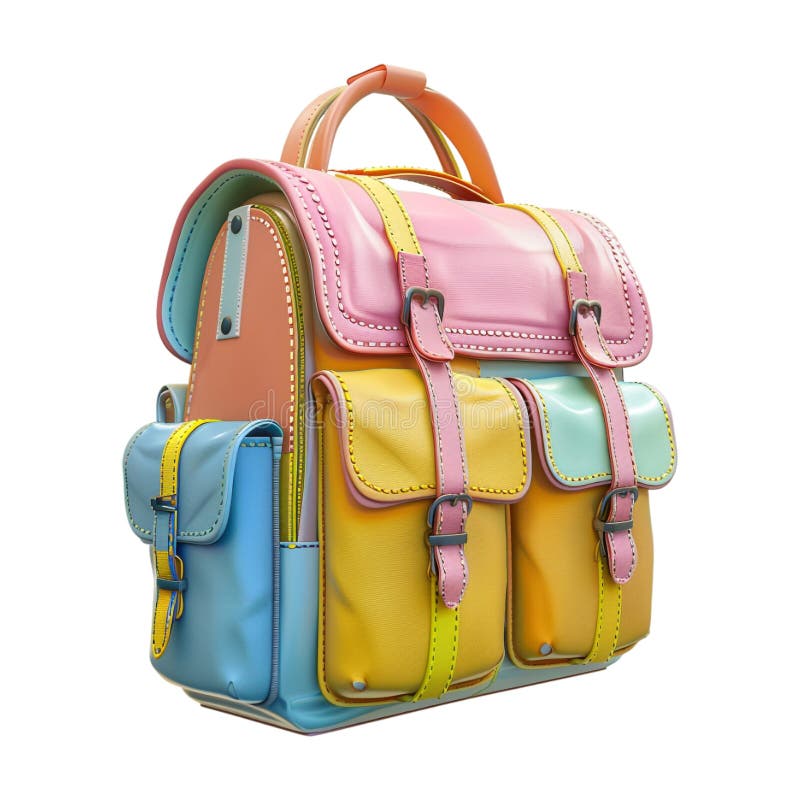 Colorful School Bag of Student on Transparent Background - Ai Generated ...