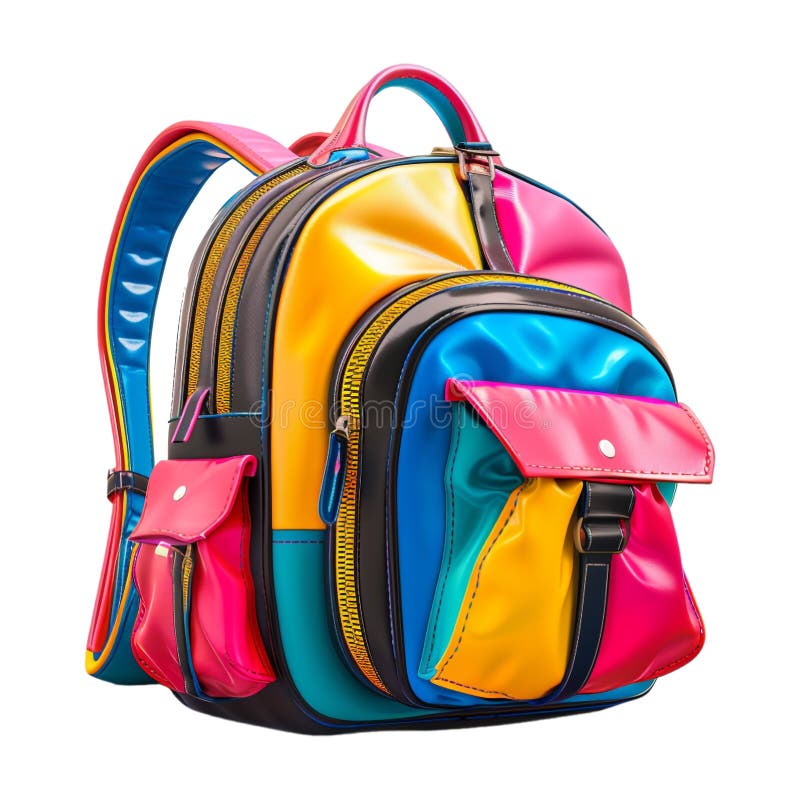 Colorful School Bag of Student on Transparent Background - Ai Generated ...