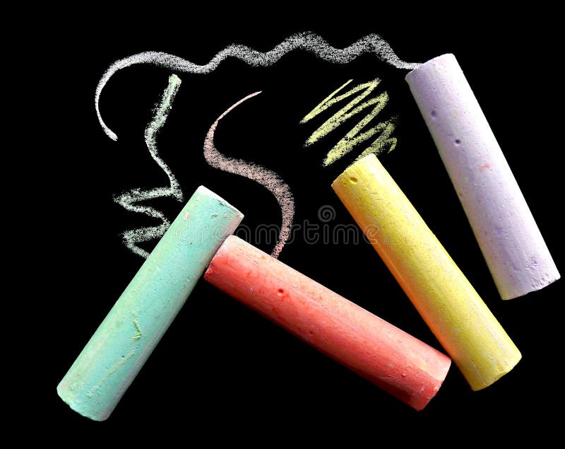 Colorful school chalk stock image. Image of drawing, pink - 16471901