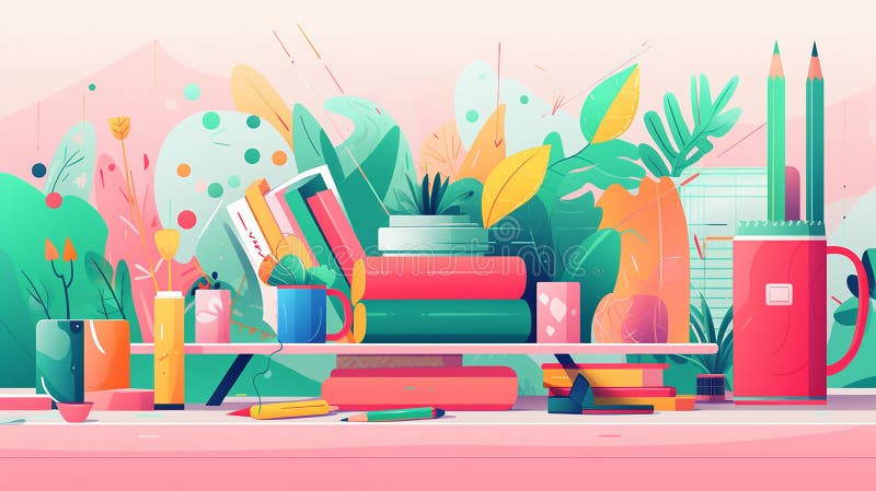 Colorful School Days a Vibrant and Playful Illustration Stock ...