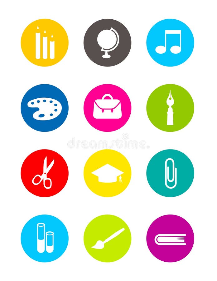 Rounded School Icons Stock Illustrations – 633 Rounded School Icons ...