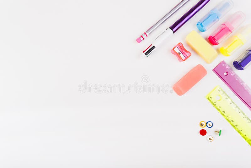 Colorful School Stationery from. High Quality Photo Stock Image - Image ...