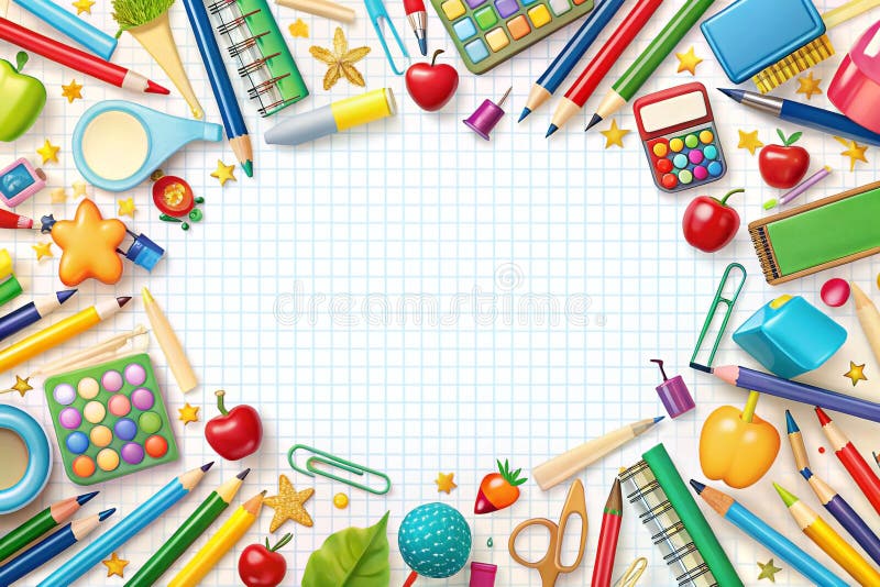 School Supplies Border School Supplies Border Vector Art, Icons, And