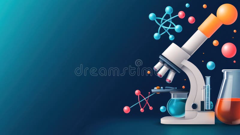 Colorful Science Club Design Featuring Microscope and Laboratory ...