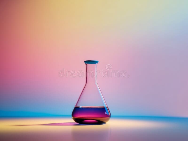 Colorful Science Flask with Gradient Background. Stock Illustration ...