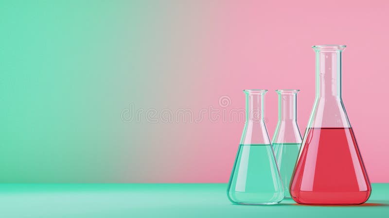 Colorful Science Flasks Lab Glassware Liquid Experiment Chemistry ...