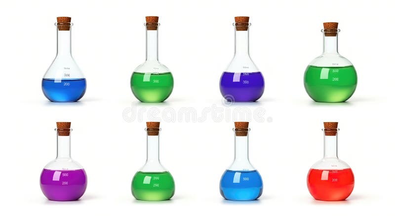 Colorful Science Test Flasks for Chemistry Laboratory Stock ...