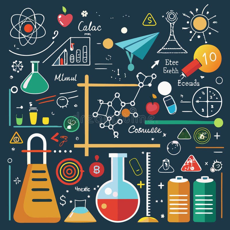 Colorful Science-themed Graphic Design Stock Illustration ...