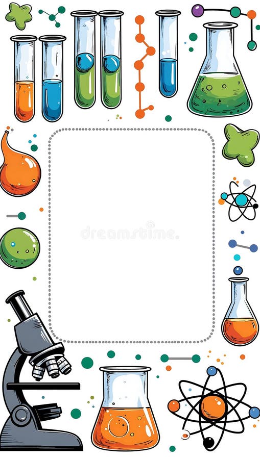 Colorful Science-Themed Invitation Template with Hand-Drawn Background ...