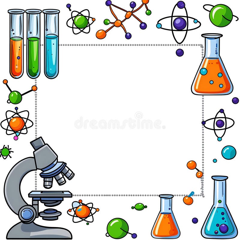 Colorful Science-Themed Invitation Template with Hand-Drawn Background ...