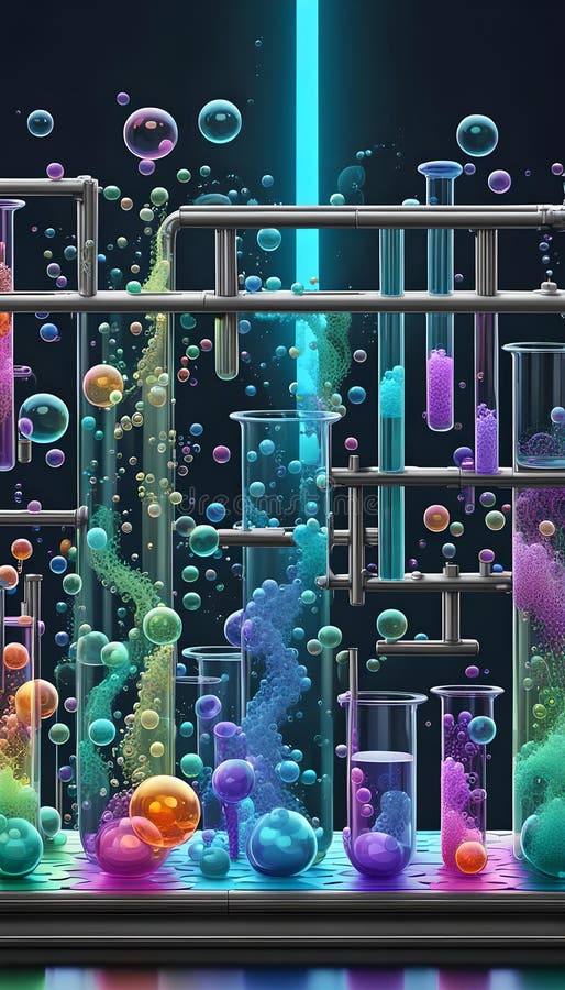 Colorful Scientific Lab with Test Tubes and Beakers. Generative AI ...