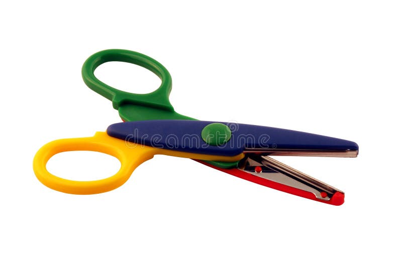 Colorful Scissors Isolated on Pure White Stock Photo - Image of office ...