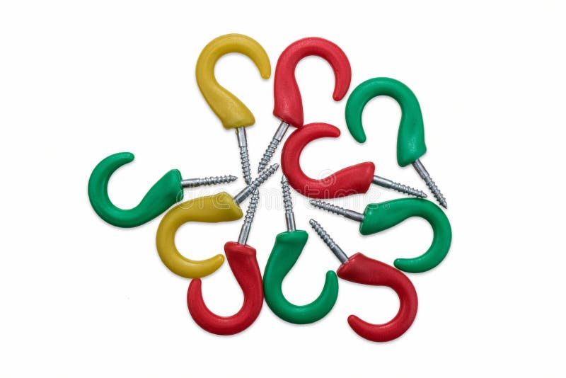 Colorful Hooks stock image. Image of white, yellow, hook - 77742487