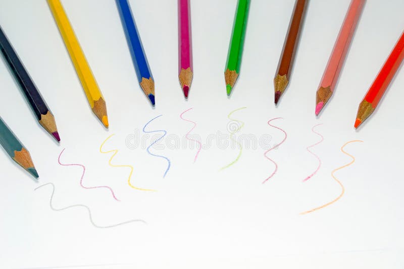 Colored Pencils And Scribbles Stock Image - Image of colored, office ...