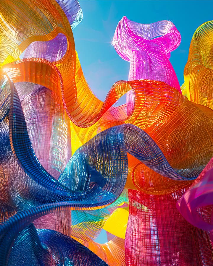A Colorful Sculpture Made of Plastic Stock Photo - Image of string ...