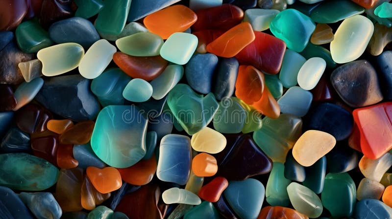 Colorful Sea Stone Pebble Background. Multicolored Abstract Beach ...