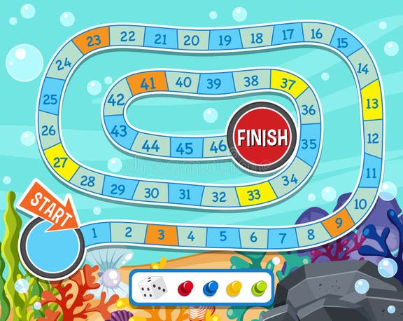 Colorful Sea-themed Board Game Stock Vector - Illustration of ocean ...