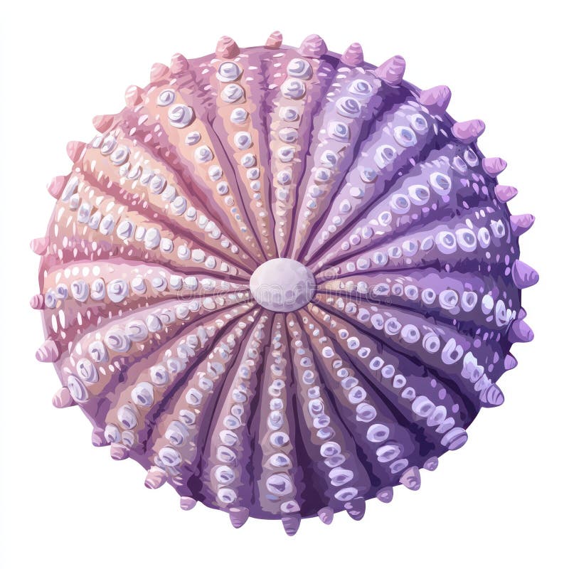 Colorful Sea Urchin Illustration Isolated on White Stock Illustration ...