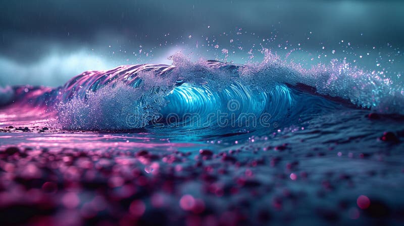 Colorful sea waves stock photo. Image of computing, hawaii - 303673676
