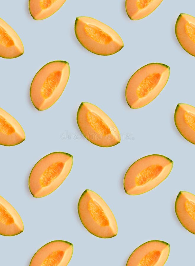 Colorful Fruit Pattern of Melon Slices Stock Image - Image of green ...