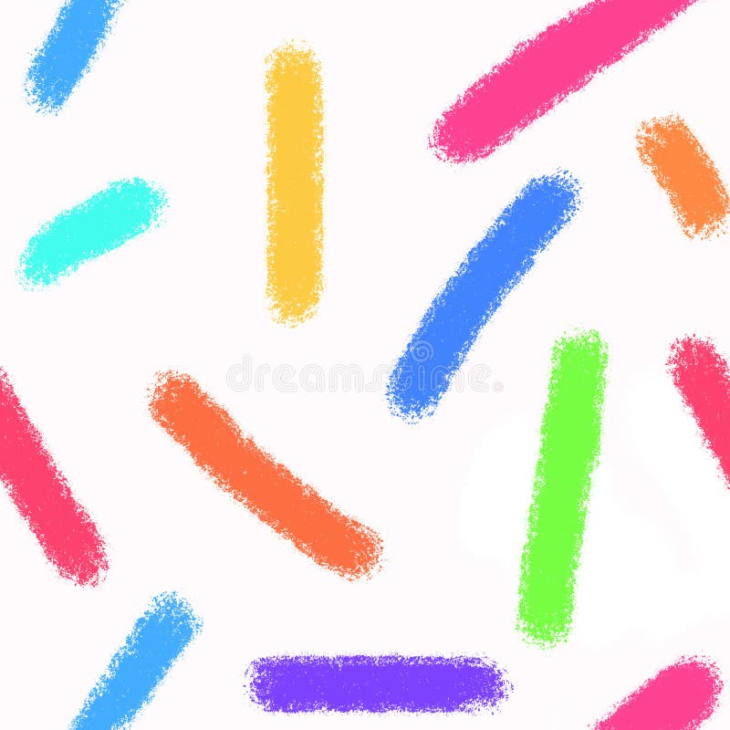 Colorful Seamless Background on White. Digital Brush Strokes for ...