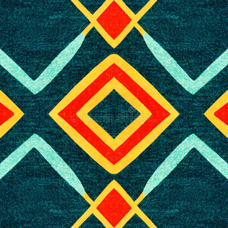 Colorful Seamless Boho Pattern Background Stock Illustration ...