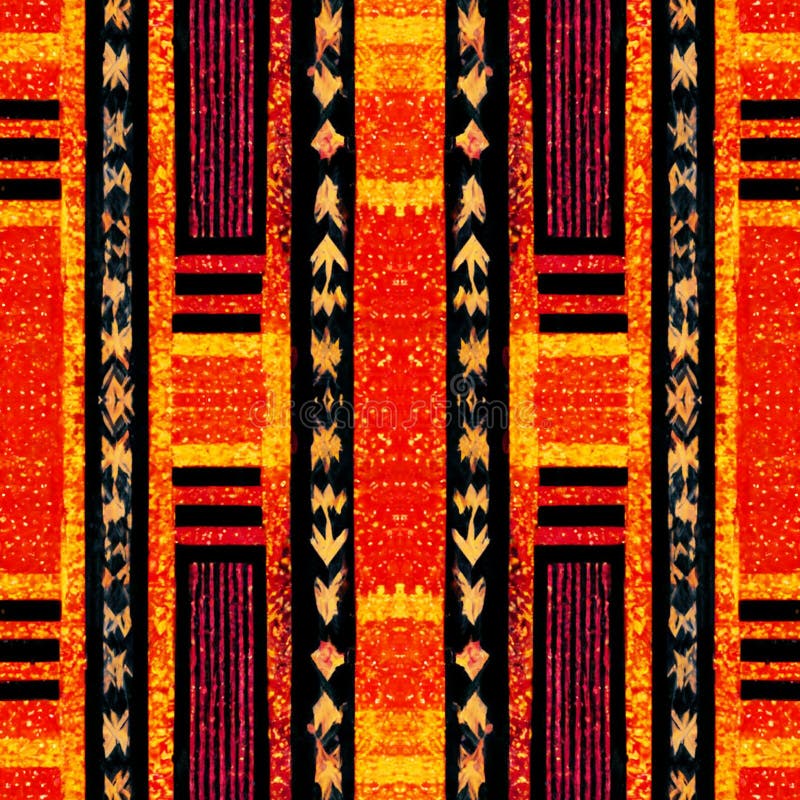 Colorful Seamless Boho Pattern Background Stock Illustration ...