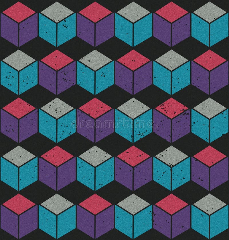 Colorful Seamless Cube Pattern Stock Vector - Illustration of building ...