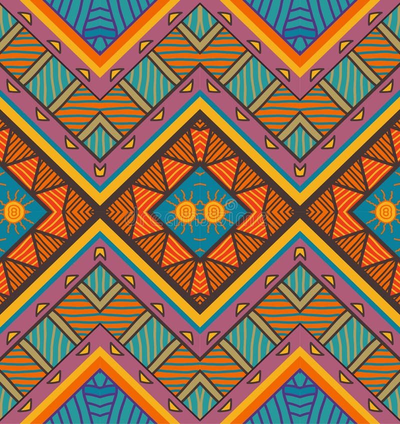 Colorful Seamless Ethnic Pattern Stock Vector - Illustration of fashion ...